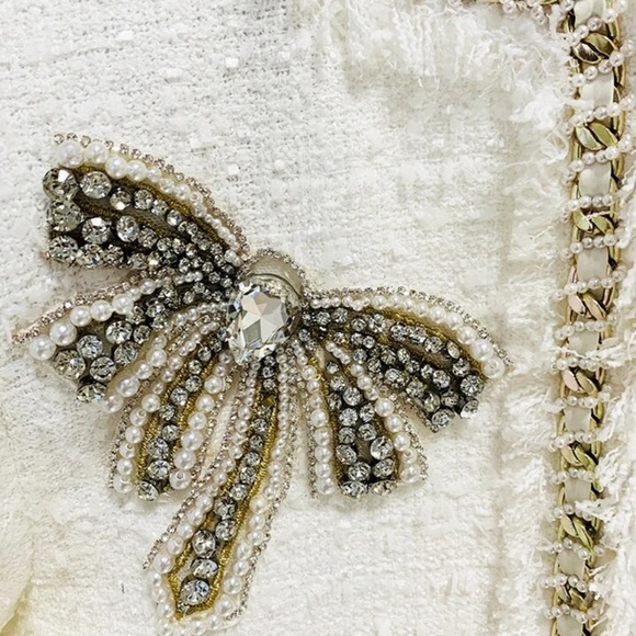 Lena Vie Boutique | Jackets & Coats | Embellished Crystal Tweed Blazer ...